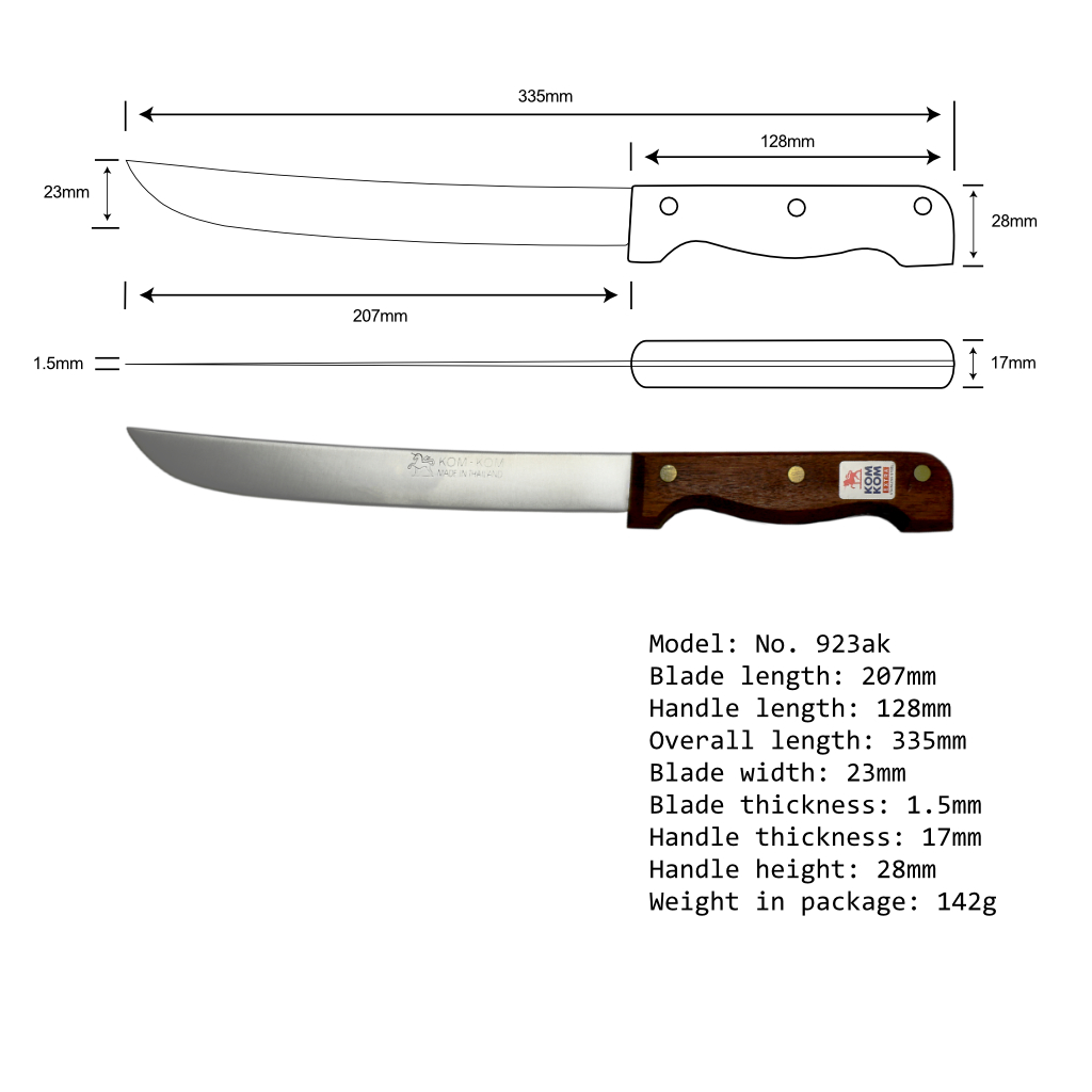 8" Cook Knife (special Blade) Wood Handle - chopchopchop.co.uk